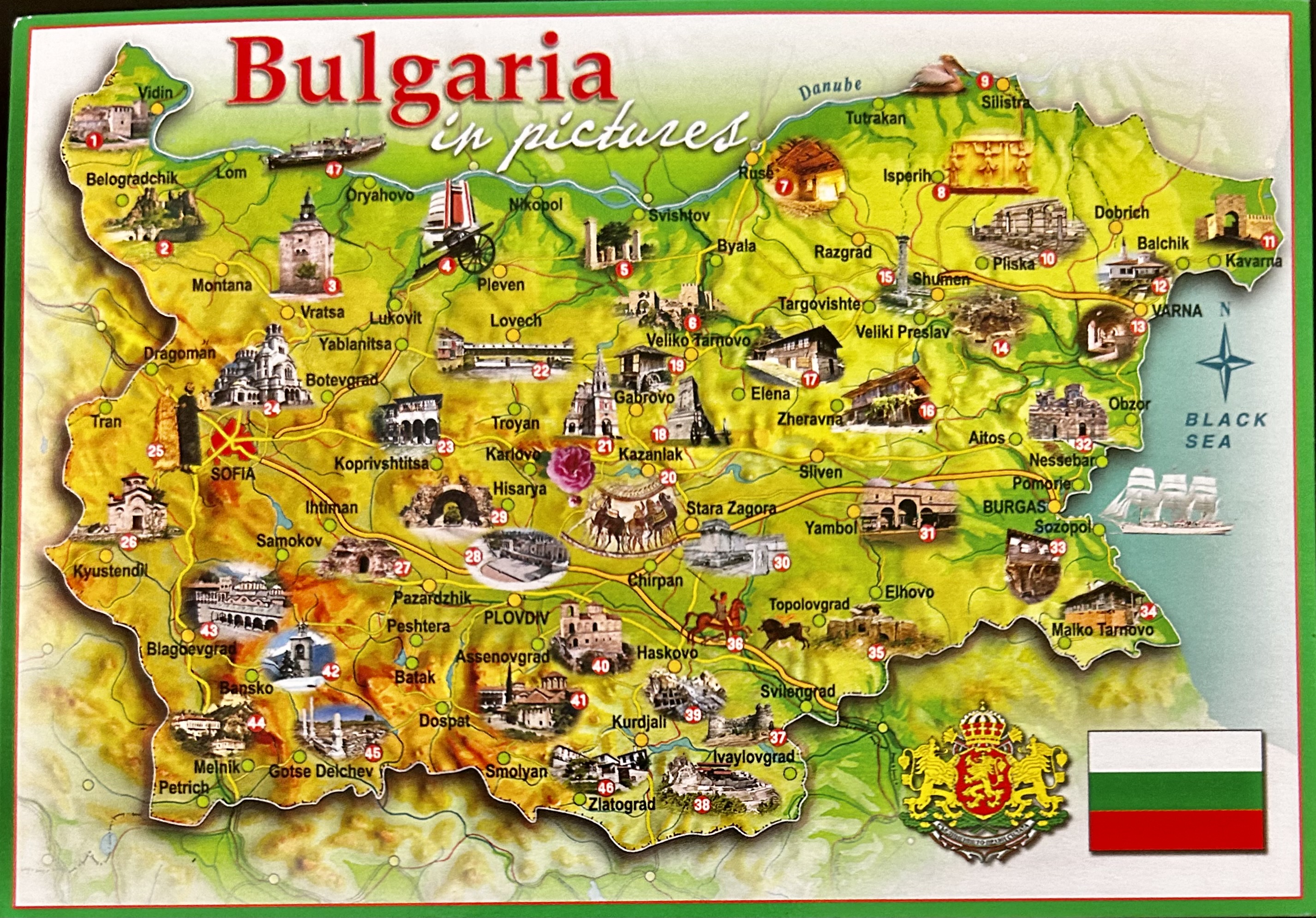 -Bulgaria Map – Postcards Etc