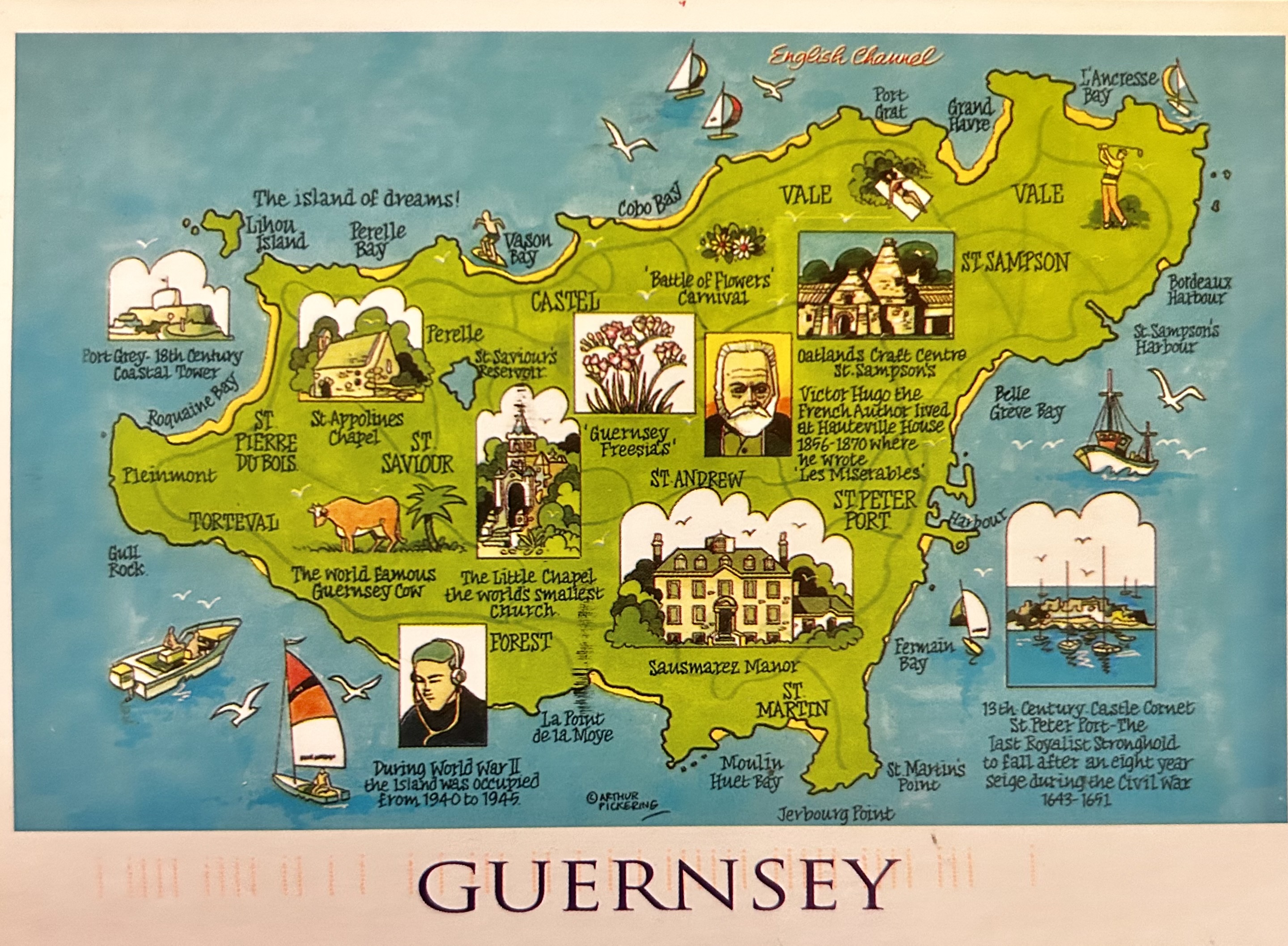 -Guernsey Map – Postcards Etc