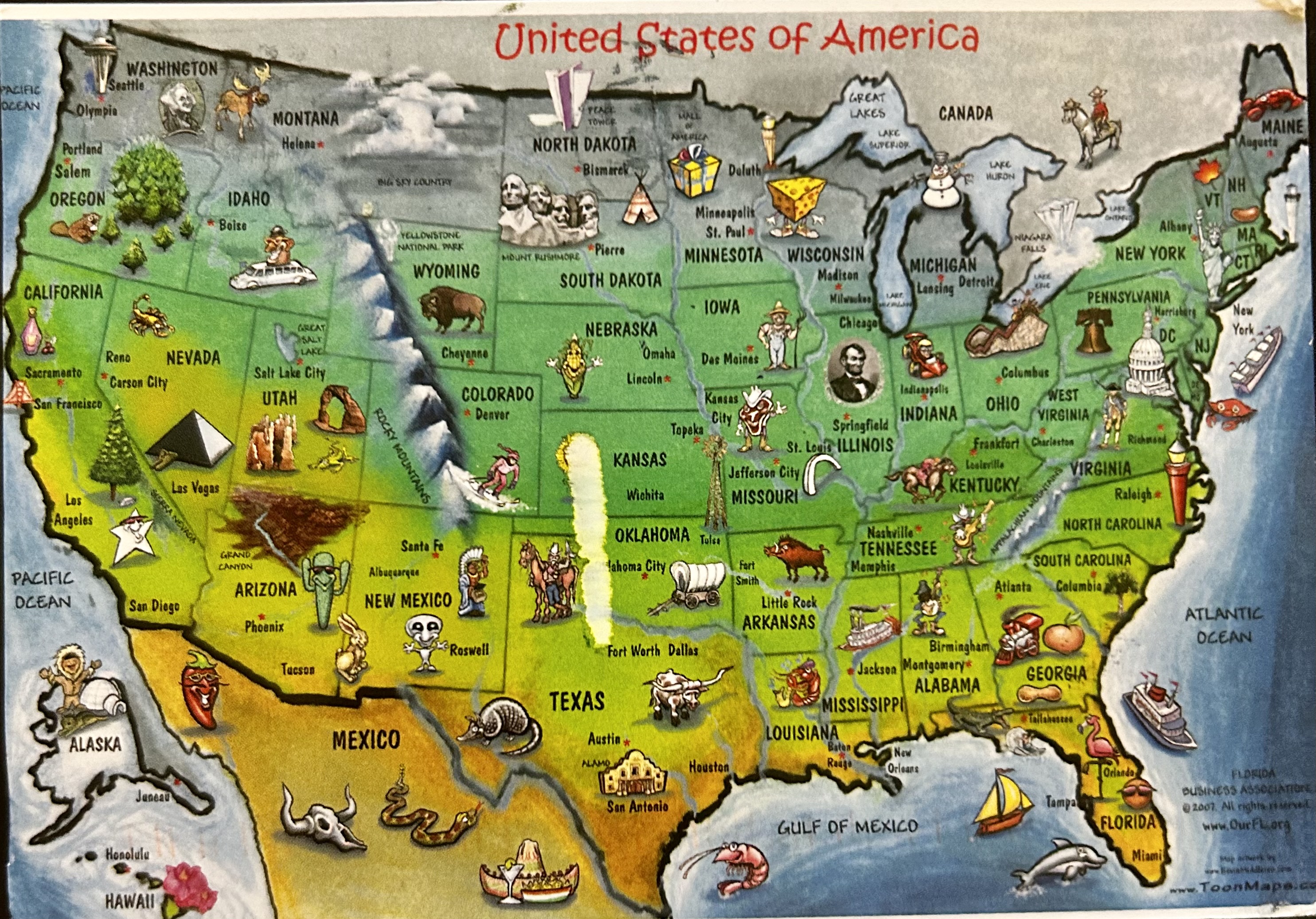 USA Map – Postcards Etc